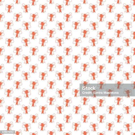 흰색 배경에 하나의 활이 있는 이음매 없는 패턴3 낙서 벡터 색상 그림입니다 레이스에 대한 스톡 벡터 아트 및 기타 이미지 레이스 머리 리본 0명 Istock