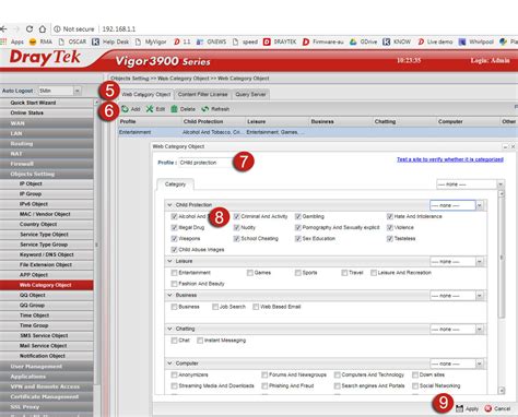How To Set Up Web Content Filtering On Vigor Dv3900 Draytek Faq