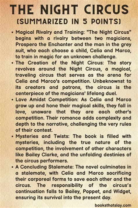 The Night Circus Summary Characters And Themes