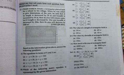 Q1 Manjit Wants To Donate A Rectangular Plot Of Land For A School In His