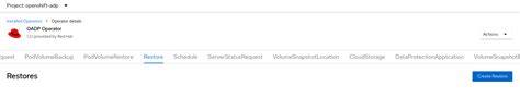 Restore Applications Applications Backups Restores In OpenShift