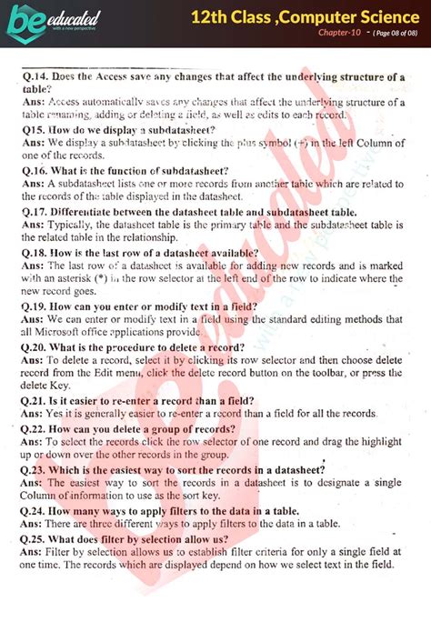 Chapter 10 Computer Science Ics Part 2 Notes Inter Part 2 Notes