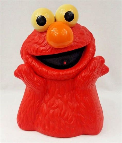 Sesame Street Talking Elmo Cookie Jar Funomenon 1998 Vtg Plastic Container 1995521790