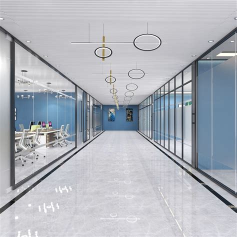 12mm Thickness Tempered Glass Aluminum Frame Glass Partition Walls Office Partition Wall