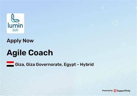 Apply For Agile Coach At Lumin Soft Supportfinity™