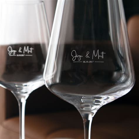 Classic Monogram Collection Personalised Glassware Etched And Sleeved