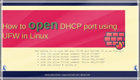 How To Open Dhcp Port Using Ufw In Linux Nixcraft