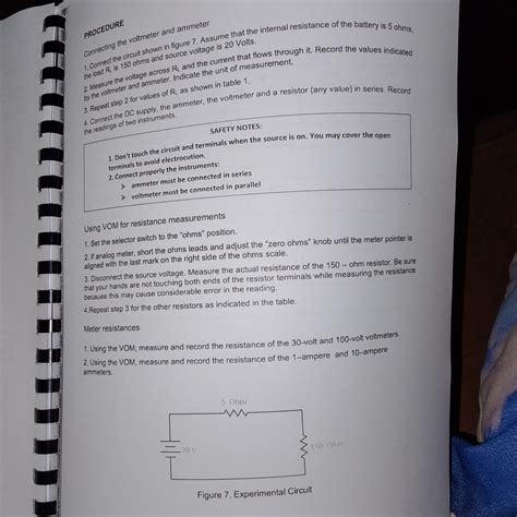 Experimental Circuit Analysis Given The Circuit In Figure 7 Which Consi