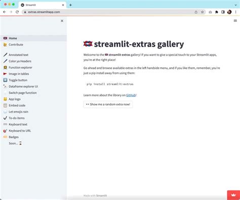 Streamlit On Twitter Check Out The Streamlit Extras Library By