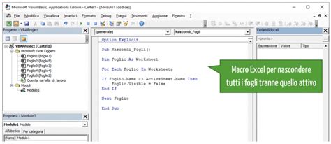 fogli excel mostra nascondi con vba excel per tutti