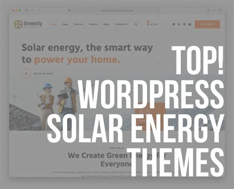 13 Best Wordpress Solar Energy Themes 2025 Ultida