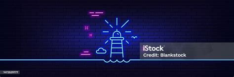등대 선 아이콘입니다 비콘 타워 표지판 탐조등 네온 라이트 글로우 효과 벡터 0명에 대한 스톡 벡터 아트 및 기타 이미지 0명 3차원 형태 갈매기 Istock