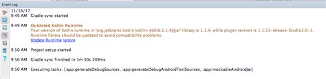 Android Studio Outdated Kotlin Runtime Stack Overflow