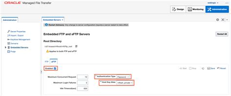 Enable And Start The Mft Sftp Server