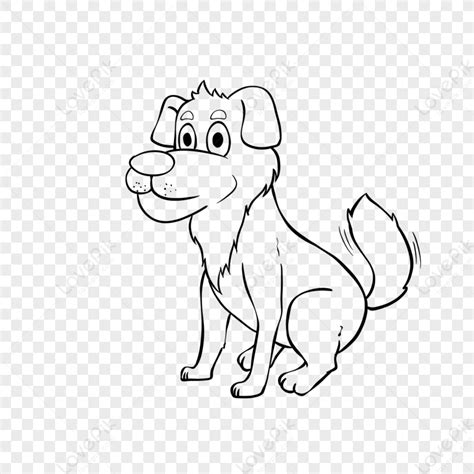 손으로 그린 만화 스타일 강아지 일러스트 선화 개 클립 아트 흑백 하양색 하얀색 Png 일러스트 무료 다운로드 Lovepik