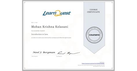 Mohan Krishna Kolasani On Linkedin Completion Certificate For