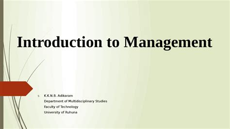 Introduction To Management Docsity