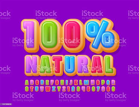 벡터 달콤한 기호 100 자연 화려한 도넛 알파벳 문자 와 숫자 귀여운에 대한 스톡 벡터 아트 및 기타 이미지 귀여운 그래픽 프린트 다중 색상 Istock