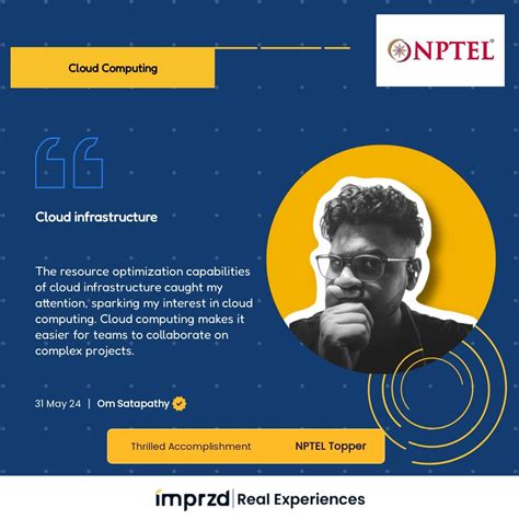 Om Satapathy On Linkedin Cloudcomputing Iitkharagpur Nptel Topper Techjourney…