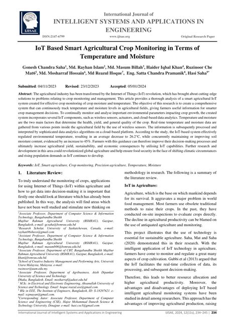 Pdf Iot Based Smart Agricultural Crop Monitoring In Terms Of Temperature And Moisture