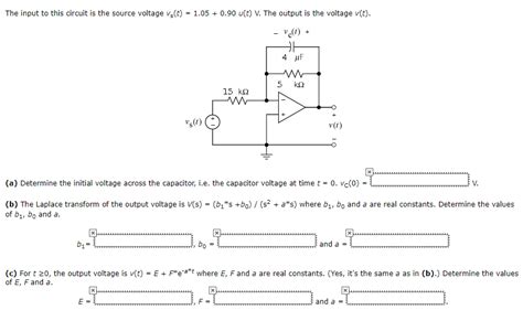 solved the input to this circuit is the source voltage vs t