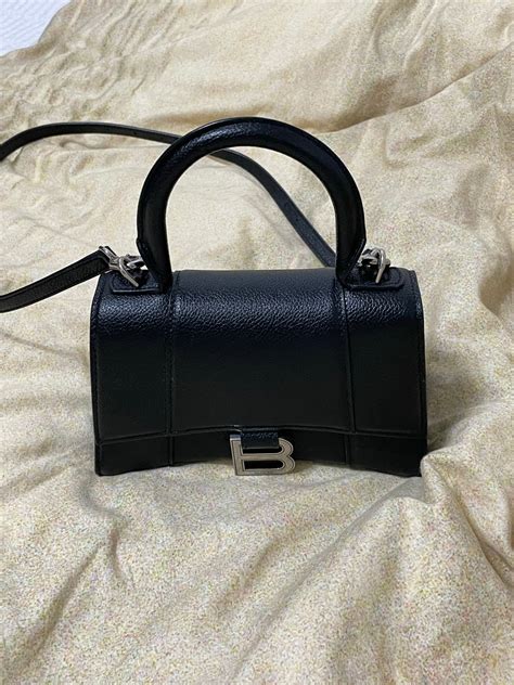 발렌시아가 가방 아워글래스 탑핸들 블랙 스몰 후루츠패밀리