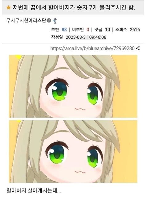 꿈에서 할아버지가 숫자 7개 불러주심 웃긴 밈 재미있는 유머 웃긴 유머