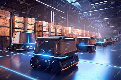 Premium Ai Image 3d Concept Showcases Agv Robots In Automated Retail Warehouses Efficiently