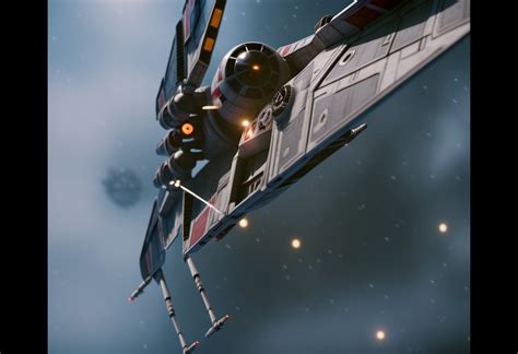 Star Wars X Wing Fighter Racing Along Death Star Trench Prompts