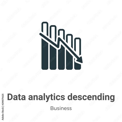 Data Analytics Descending Line Graphic Vector Icon On White Background Flat Vector Data