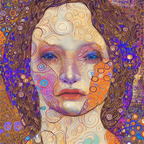 Mooi Vrouwengezicht Gegenereerd Met Het Deep Dream Algoritme Creative