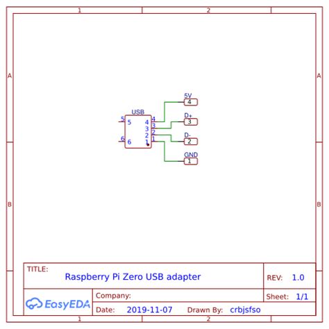 Raspberry Pi Zero USB Adapter EasyEDA Open Source Hardware Lab
