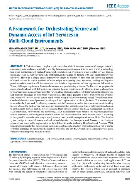 A Framework For Orchestrating Secure And Dynamic Access Of Iot Services