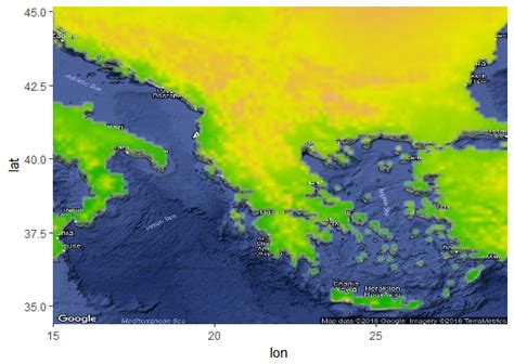 R How To Overlay A Transparent Raster On Ggmap Stack Overflow
