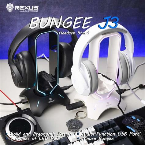 Promo 100 Produk Ori Rexus J3 Headset Stand Bungee J3 Rgb With Usb Hub Diskon 23 Di Seller