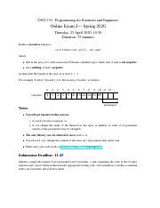 2020 S CSCI151 Exam 2 Min 75 2 Pdf CSCI 151 Programming For