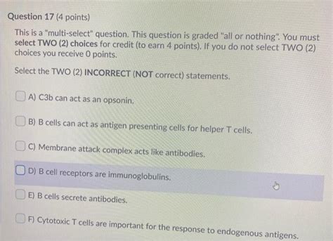 Solved Question 17 4 Points This Is A Multi Select