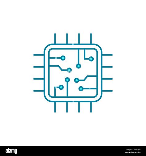 Quantum Computing Concept Blue Microchip With Connected Dots Circuit
