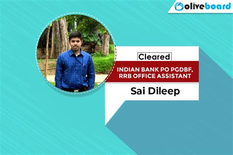 success story of sai dileep cleared indian bank po pgdbf