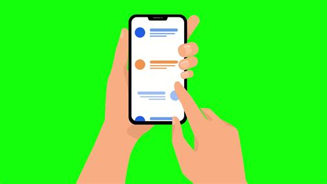 Animation Of Smartphone Holding And Awesome Full Page Swiping Effect With A Vertical Green