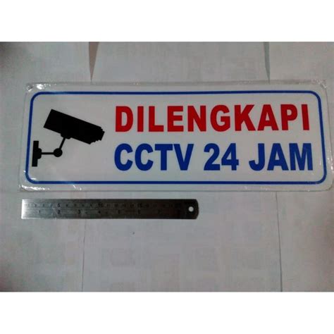 Jual Plat Akrilik Tulisan DILENGKAPI CCTV 24 JAM Rambu Sign Board Lambang Acrylic Shopee Indonesia