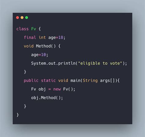 Java Final Keyword Example Final Keyword In Java