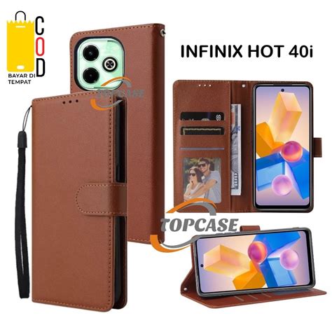 Jual Leather Case Flip Infinix Hot I Flip Case Kulit Untuk Infinix Hot I Casing Dompet