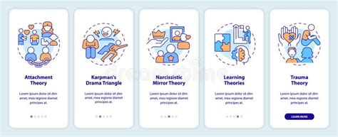 Walkthrough Codependent Relationship With Multicolor Icons Stock Vector Illustration Of