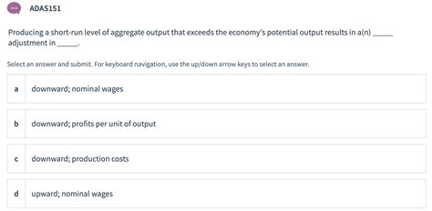 Solved Adas151 Producing A Short Run Level Of Aggregate