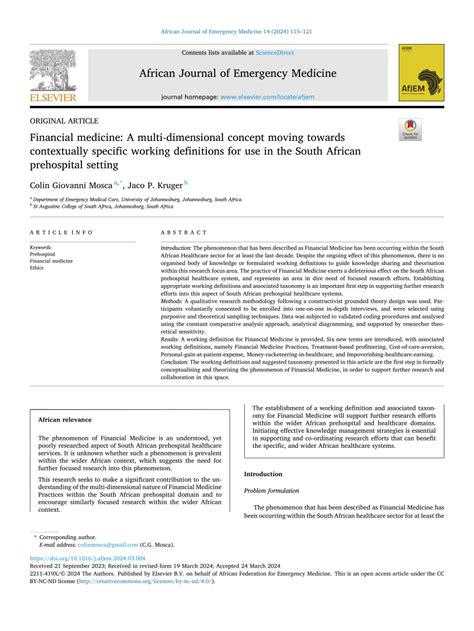 Pdf Financial Medicine A Multi Dimensional Concept Moving Towards