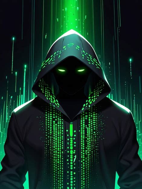 Cyber Security Hacker With Binary Background Premium Ai Generated Image