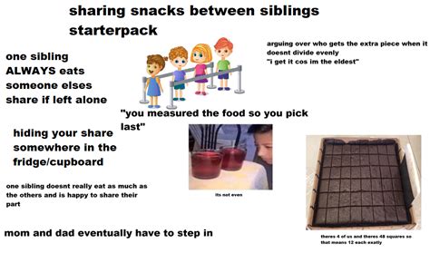 Sharing Snacks Between Siblings Starterpack Rstarterpacks