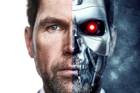 Terminator Half Robot Face