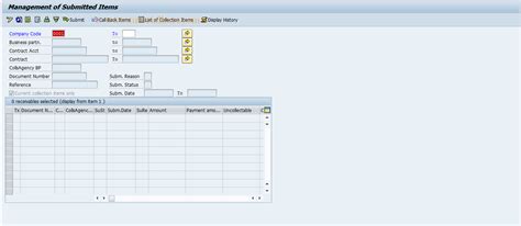 FP SAP Tcode Submission To External Collective Agency